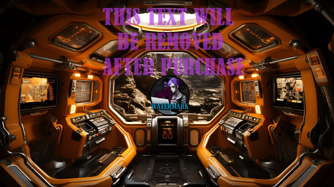 Alien Ship Interior Orange 4 Pack Zoom Background Virtual Meeting ...