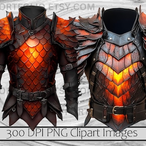 Dragon Scales Armor Clipart Royal Chest Armor PNG Bundle Fantasy Armor ...