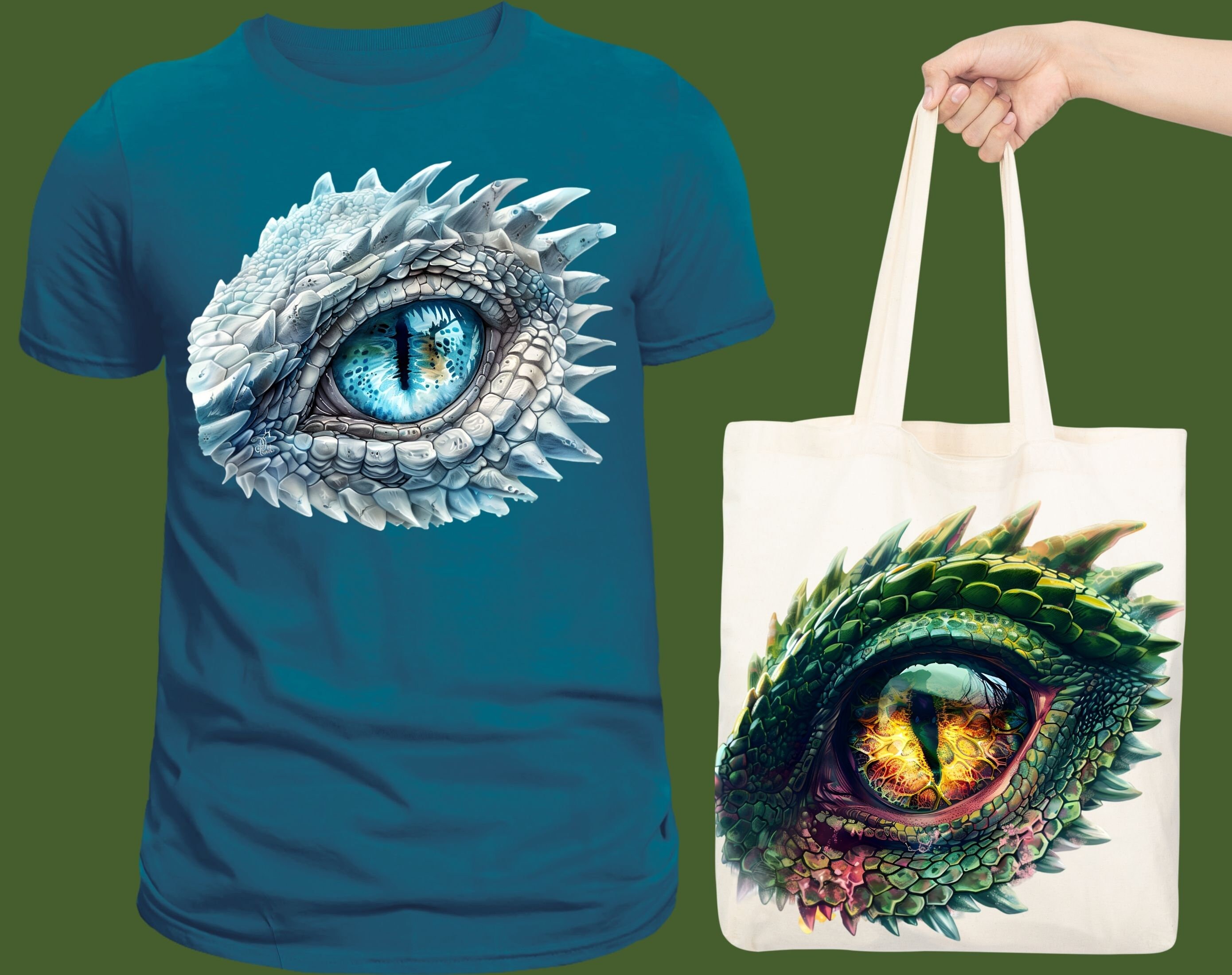 Dragon Eye Clipart Fantasy Dragon PNG Bundle Closeup Eye Graphics PNG ...