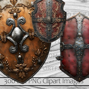 Medieval Shield Clipart Wooden Shield PNG Cosplay Shield Clipart ...