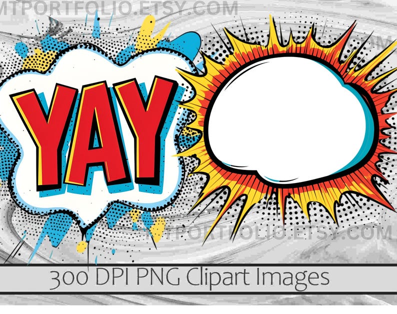 Comic Words Clipart Speech Bubble Clip Art Callout Bundle PNG Graphics ...