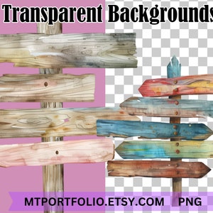 Wooden Sign Post Clipart Vintage Rustic Wood Sign PNG Graphic Sign ...