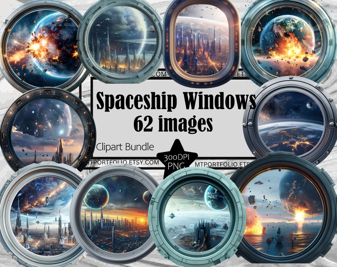 Spaceship Window Clipart Portal Window PNG Bundle PNG Graphics ...