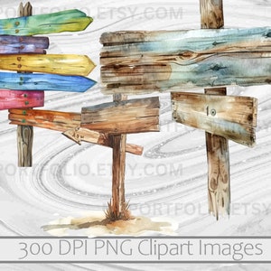 Wooden Sign Post Clipart Vintage Rustic Wood Sign PNG Graphic Sign ...
