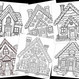 Coloring Pages for Kids - Gingerbread Houses - Ready to Print Instant ...
