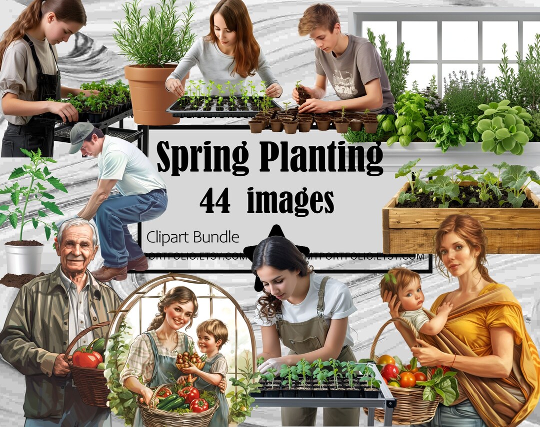 Gardening Clipart Spring Planting Clipart Seedling Graphics Garden ...