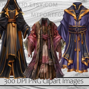 Wizard Robes Clipart Magic Cloak PNG Cosplay Robe Clipart Digital ...