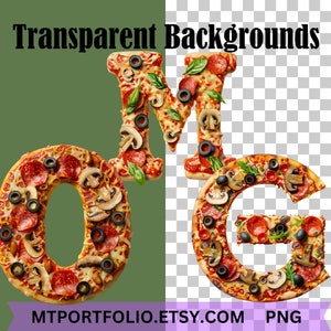 Pizza Party Alphabet PNG Pizza Individual Letters and Numbers Clipart ...