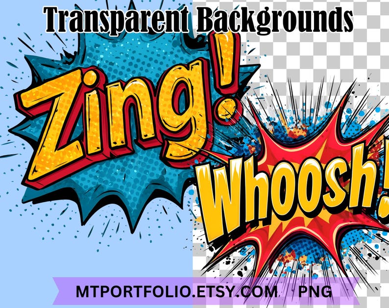 Comic Book Words Clipart Speech Bubble Clip Art Callout Bundle PNG ...