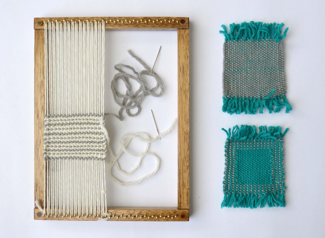 Beginner Weaving Loom Kit With Frame Loom - Natural Finish Weaving Loom ...