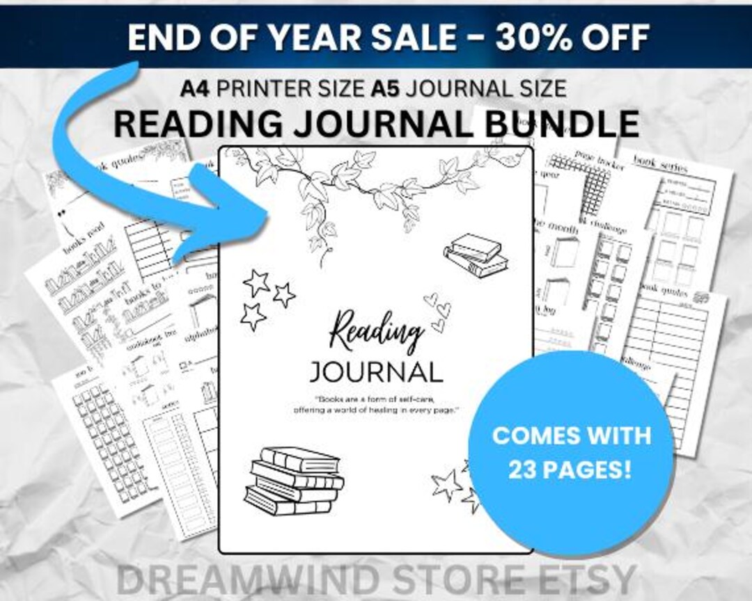 24-25 Reading Journal Bundle | Printable & Digital Journal With Planner ...