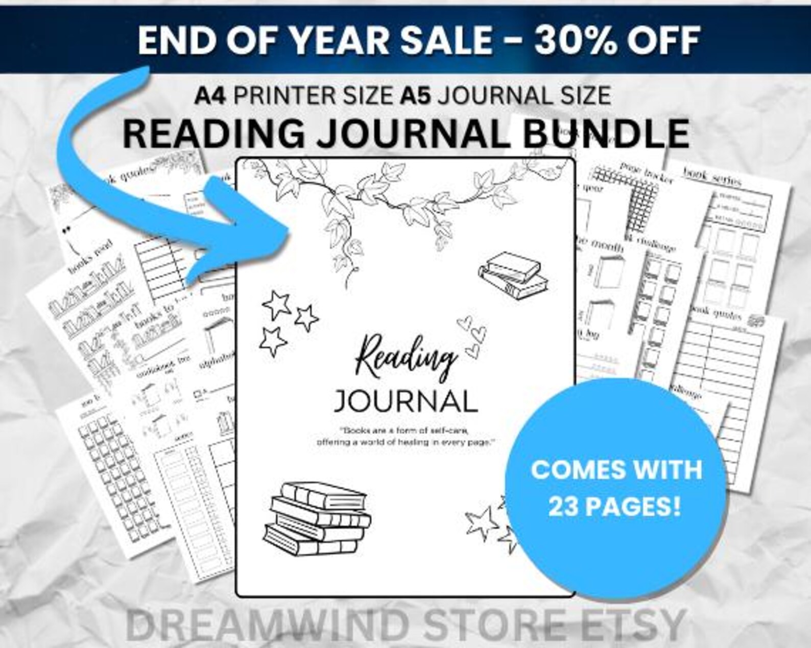 24-25 Reading Journal Bundle | Printable & Digital Journal With Planner ...
