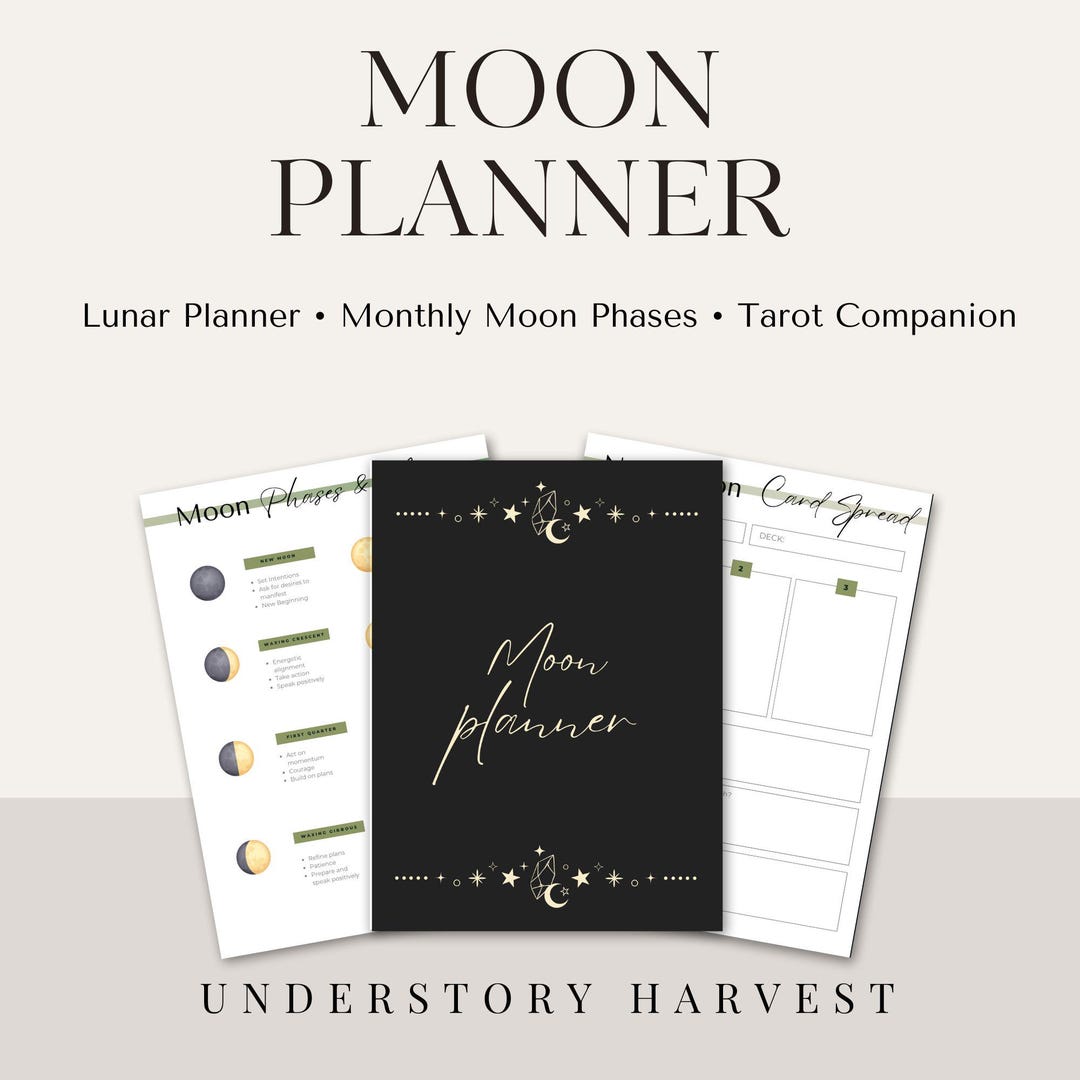 Lunar Planner - Monthly Moon Phases & Tarot Companion (digital Download ...