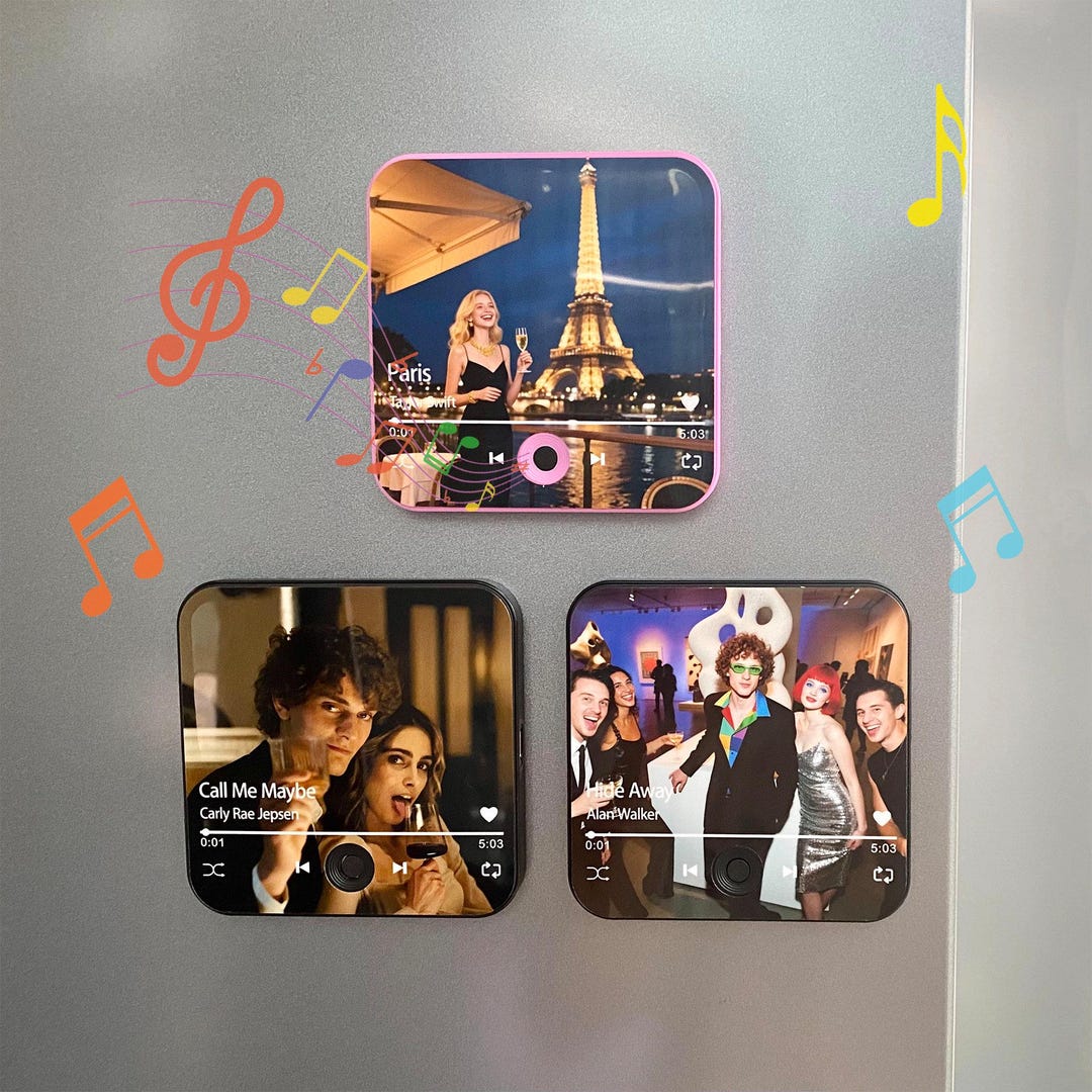 Custom Photo & Song Fridge Magnet: Personalized Music Gift - Etsy