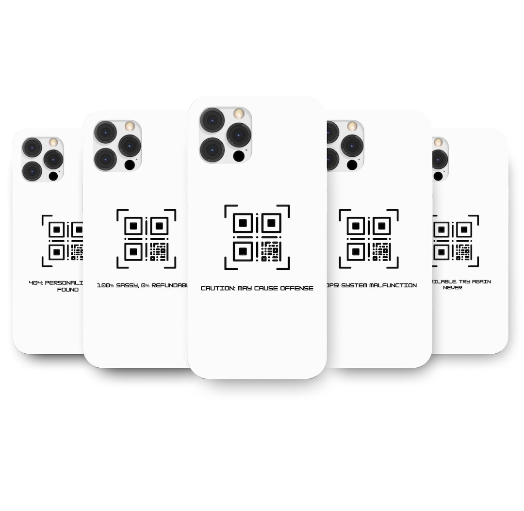 Funny QR Code Phone Case, Futuristic Tech Design - Etsy