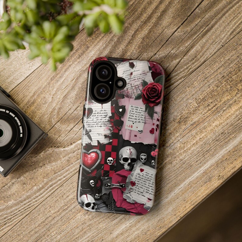 Emo Collage Broken Heart Phone Case, Gothic Punk Rock Style - Etsy UK
