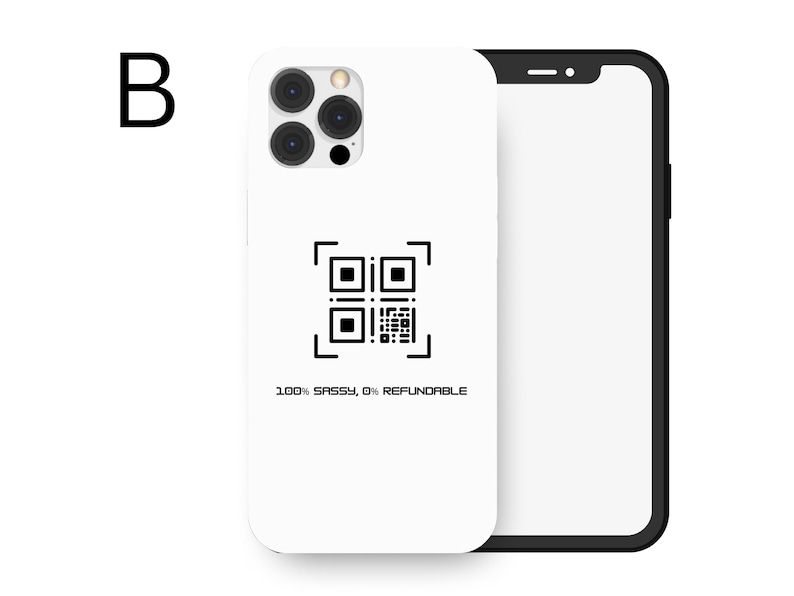 Funny QR Code Phone Case, Futuristic Tech Design - Etsy UK