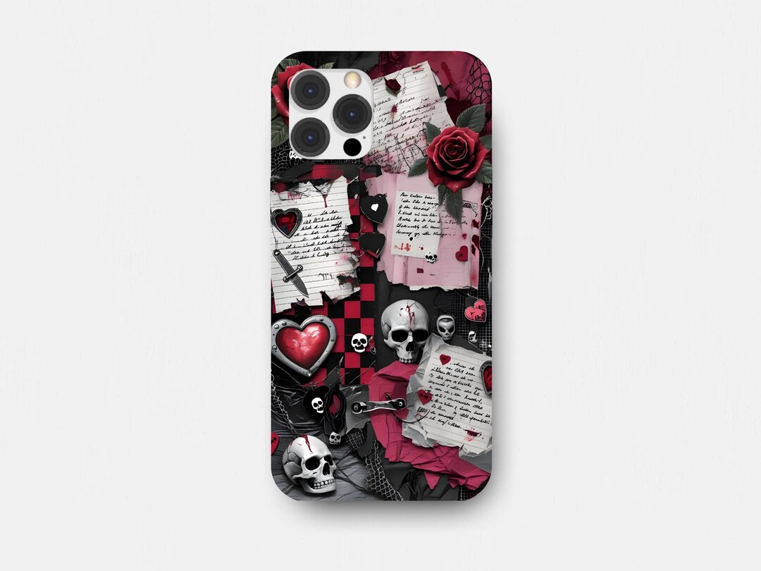 Emo Collage Broken Heart Phone Case, Gothic Punk Rock Style - Etsy UK