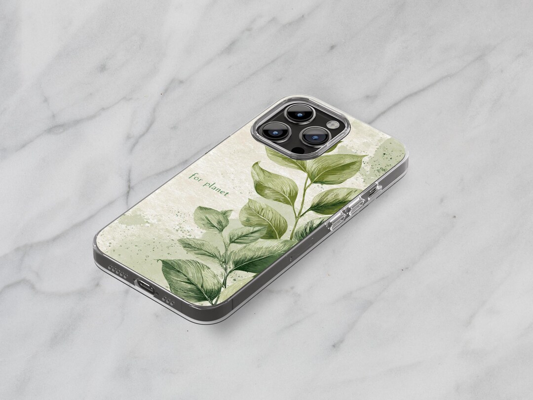 Eco-friendly Phone Case, Recycled Paper Texture, Hand-drawn Leaves ...