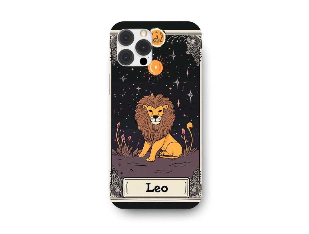 Leo Zodiac Phone Case, Celestial Lion Astrology Design - Etsy