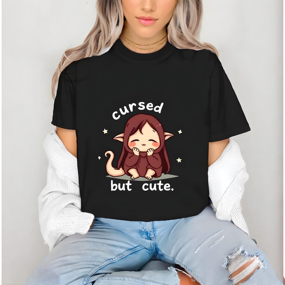 Cursed but Cute Tee Adorable Unisex Jersey T-shirt, Gift for Gamers ...