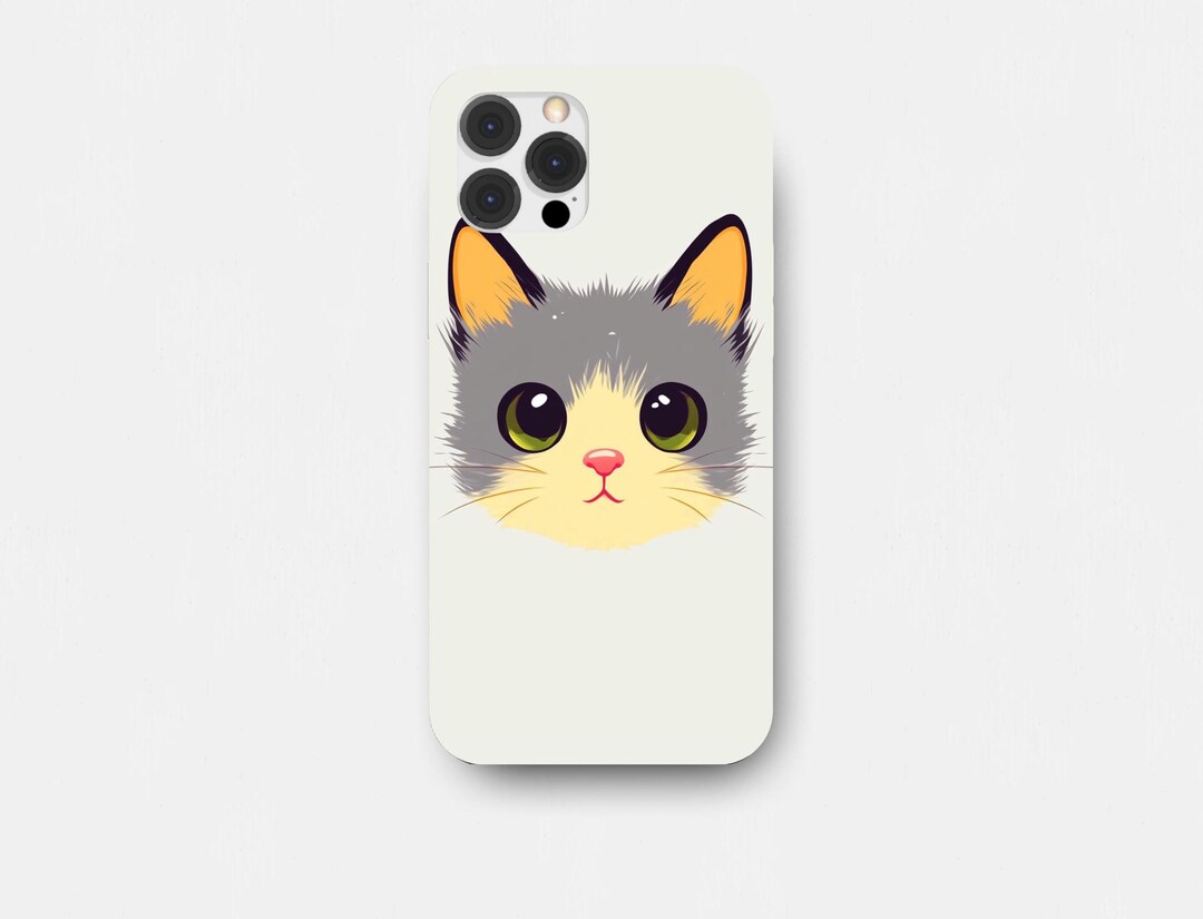 Cat Face Tough Cases, Kawaii Cat Phone Cases, Cute Animal iPhone Covers ...