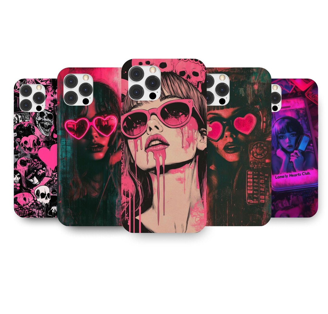 Y2K Edgy Art Phone Case, Grunge Illustration - Etsy