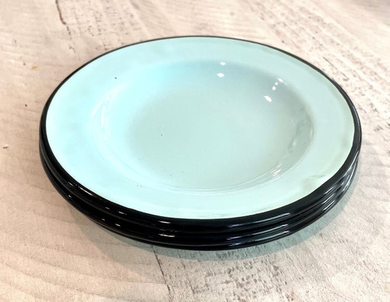 Enamelware Plates SET of Four Vintage Style Table Decor | Etsy