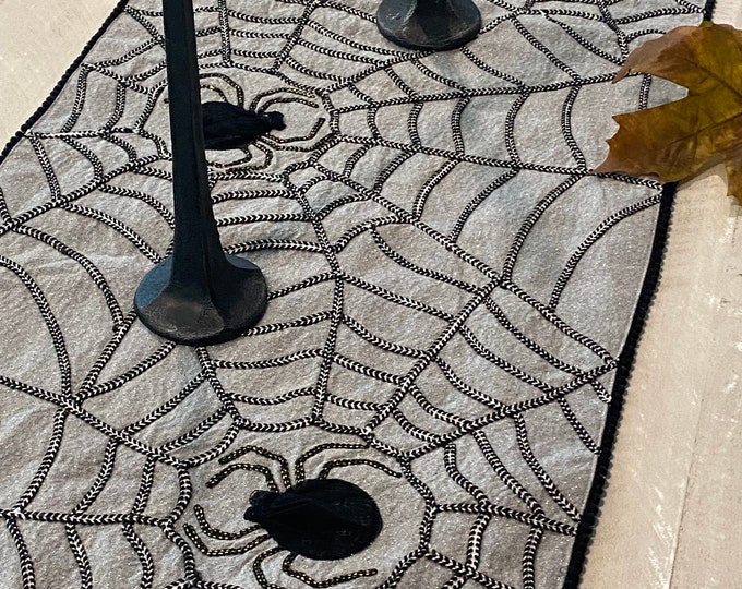 Spider Web Table Runner, 6 Ft. Halloween Mantel Decor - All Hallows ...