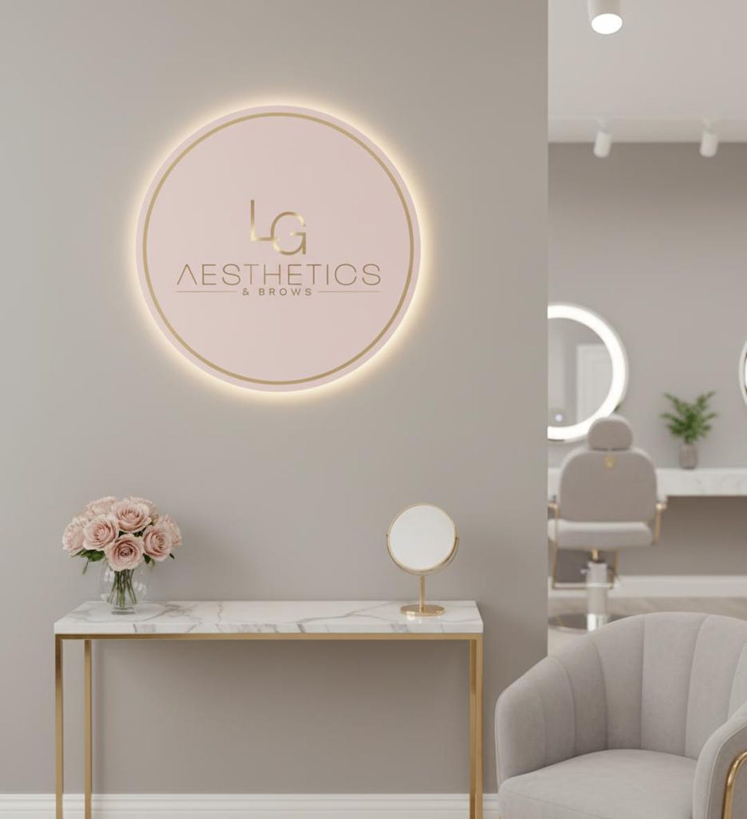 LG Aesthetics Round Acrylic Sign - Etsy