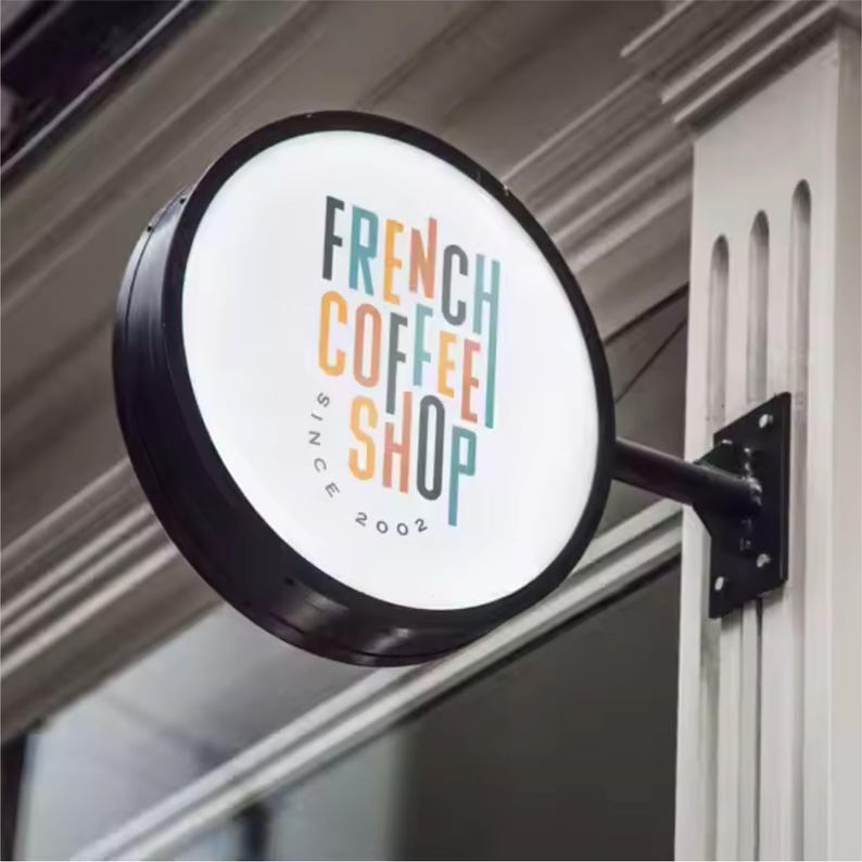 Round Light Box Store Front Sign,double Sided Light Box Signage, Custom Lightbox,illuminated ...