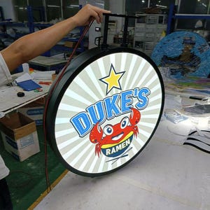 Round Light Box Store Front Sign,double Sided Light Box Signage, Led Blade Sign,illuminated ...