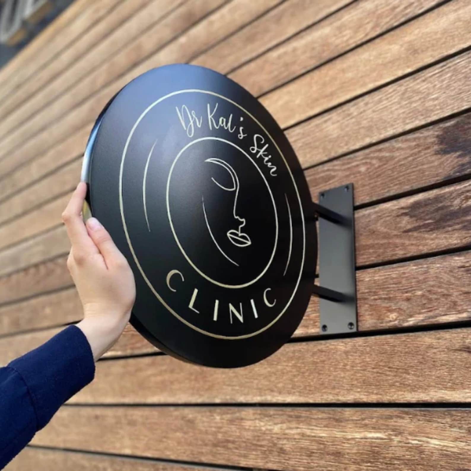 Round Blade Sign, Double Sided Signage, Custom Double Sided Sign, Wall ...