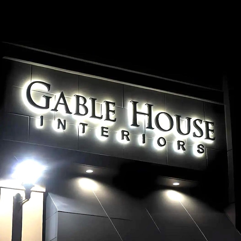 Brushed Metal Logo, Sign With Raised 3D Design, Business Letter, Custom ...