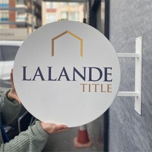 Custom Metal Blade Sign, Double-sided, Modern Business Logo Sign - Etsy