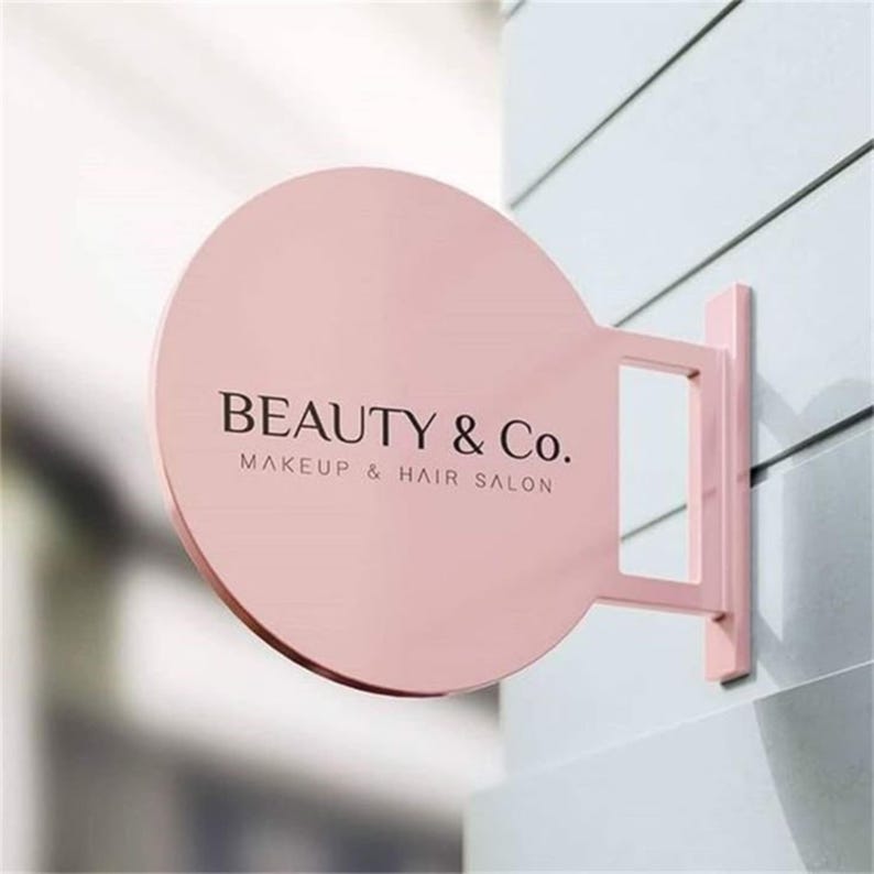 Double Sided Sign, Outdoor Round Exterior Circle Sign, Blade Signage ...