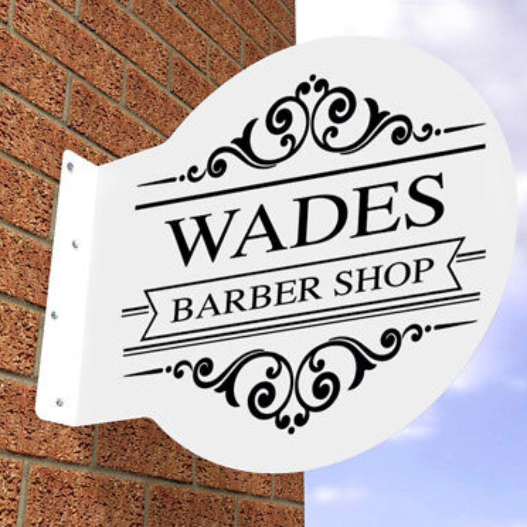 Custom Round Shop Sign, Round Blade Sign, Double Sided Storefront Sign ...