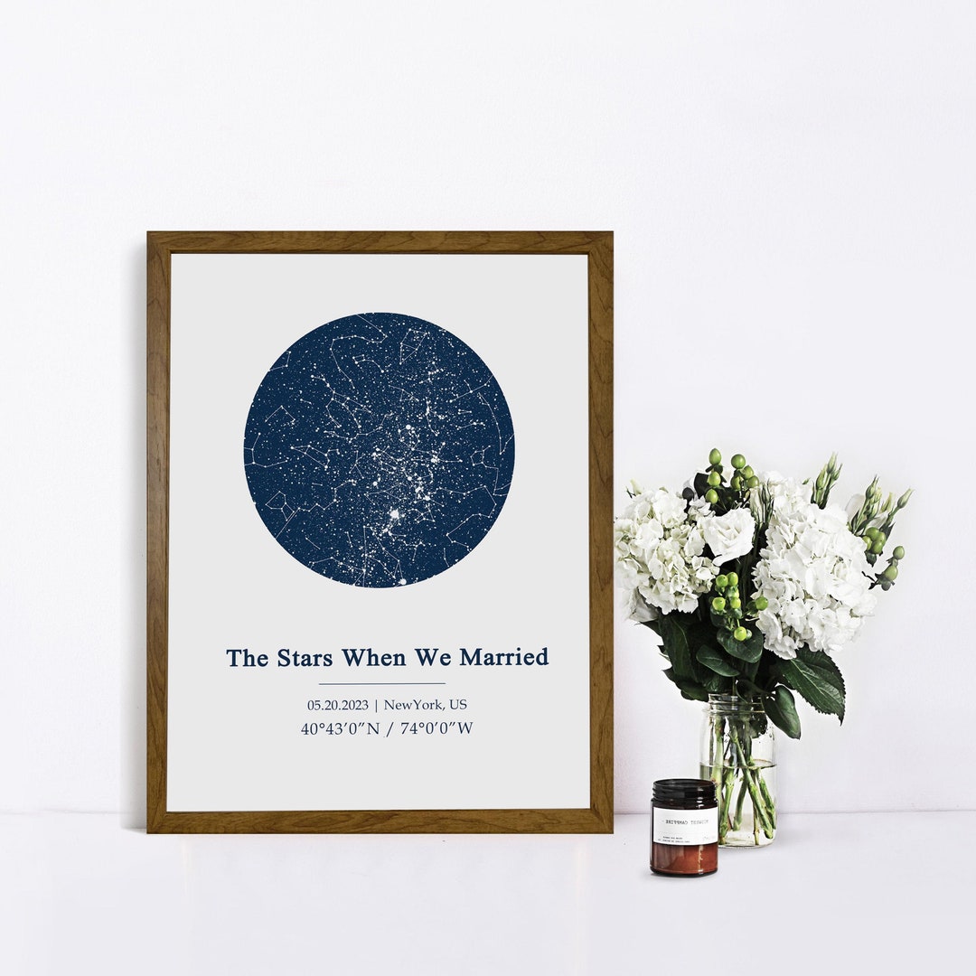 Custom Star Map, Anniversary Gift, Wedding Gift, Valentine's Day Gifts ...