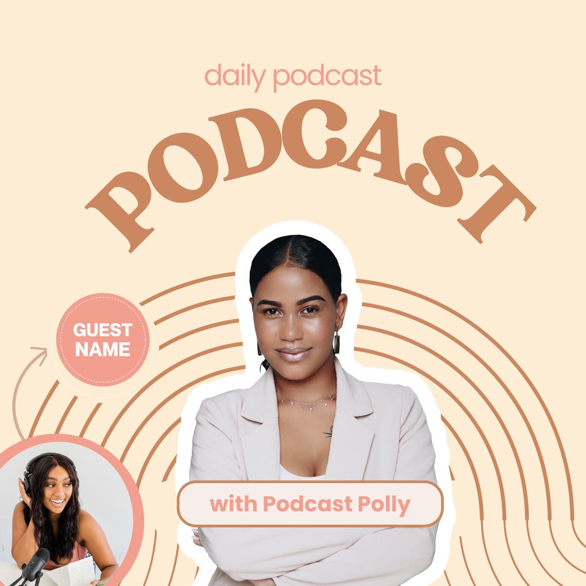 Podcast Cover Art Canva Templates Instant Download, Podcast Logo Canva ...