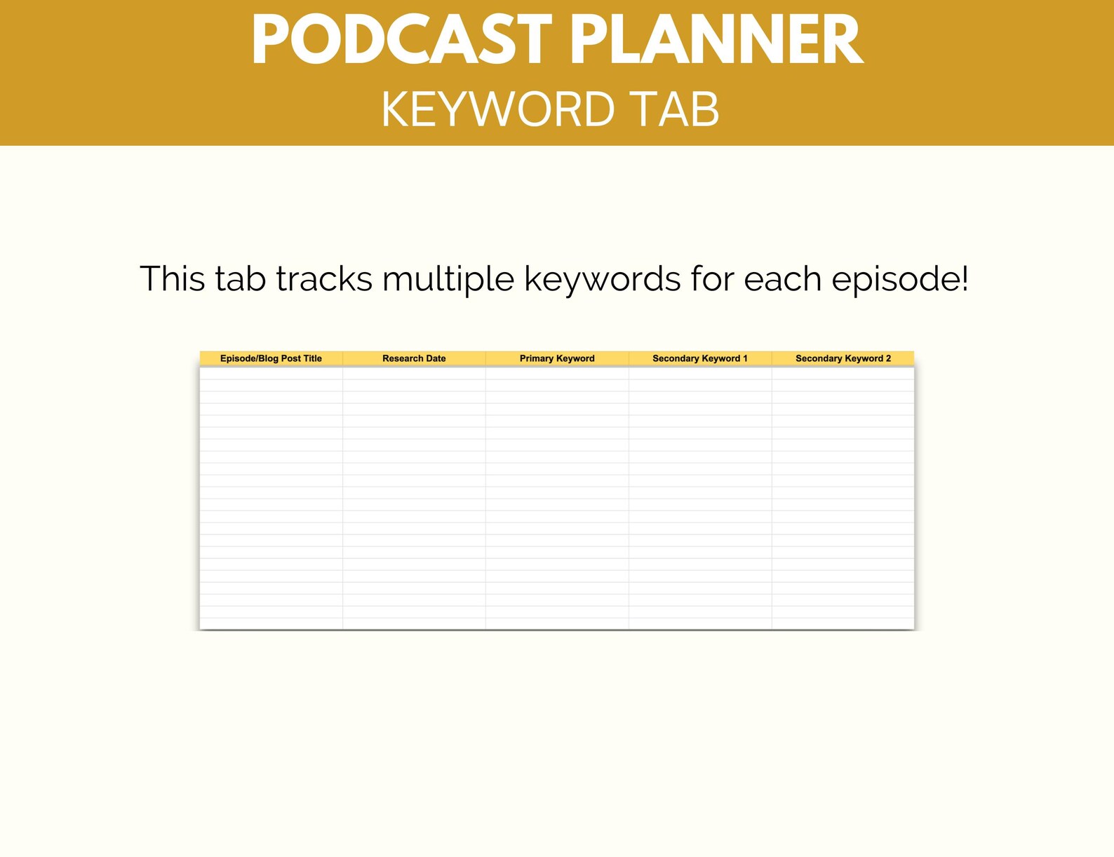 Podcast Planner Google Sheets Template: Episode Tracker (digital ...
