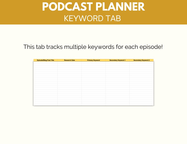 Podcast Planner Google Sheets Template: Episode Tracker (digital ...