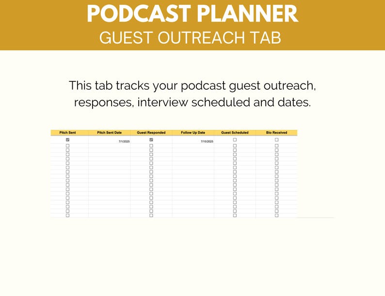 Podcast Planner Google Sheets Template: Episode Tracker (digital ...