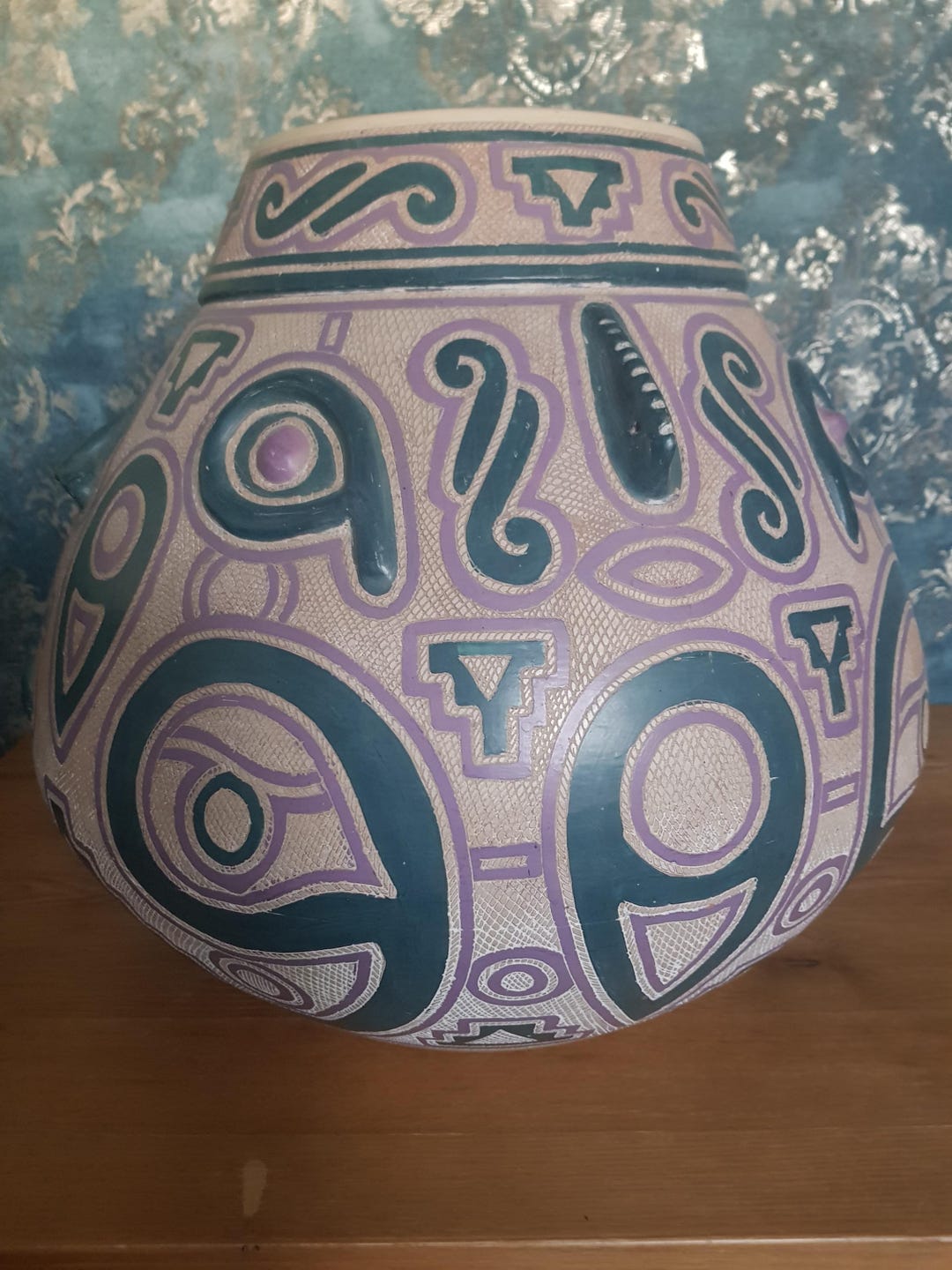 Brazilian Beauty, XXL Marajoara Vase With "face". Traditional Ceramics ...