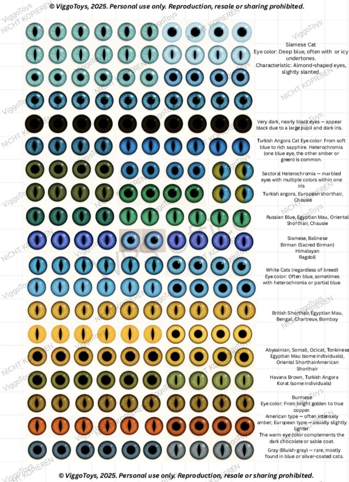 Realistic Cat Eyes Printable – Digital Sheet for Art Dolls & Crafts ...