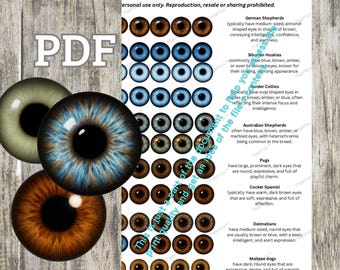 Dog Eyes Printable PDF – Realistic Eye Sheet for Plush Toys, Dolls ...