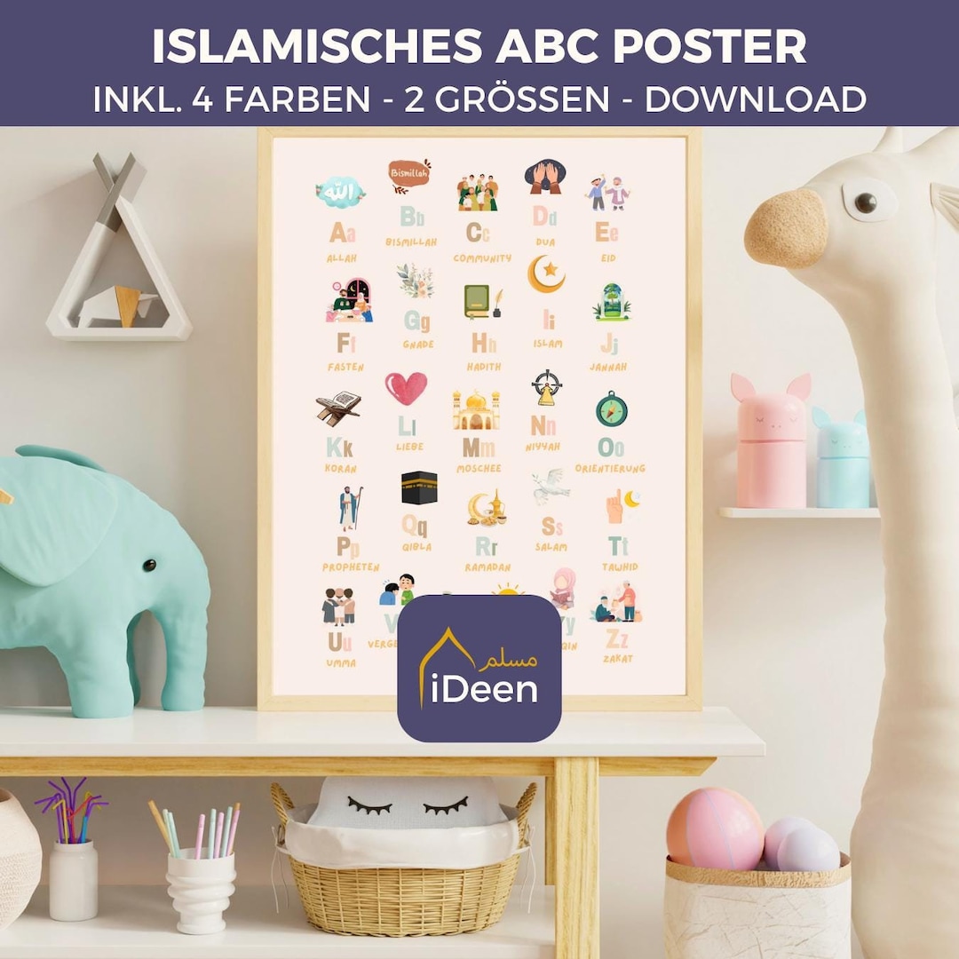 Islamic ABC Poster for Children – Learn the German Alphabet – Muslim ...