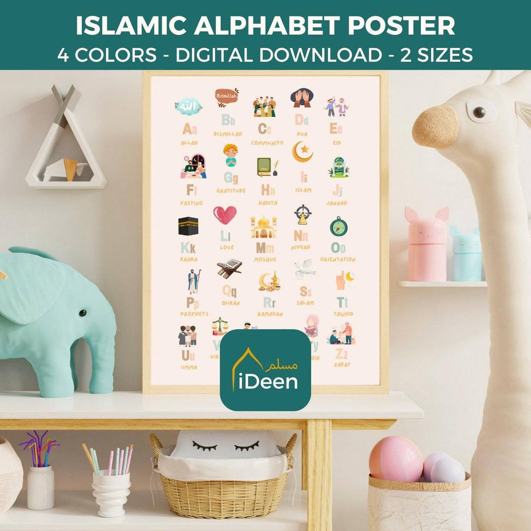 Islamic ABC Poster for Kids – Learn the Alphabet – Muslim Educational ...