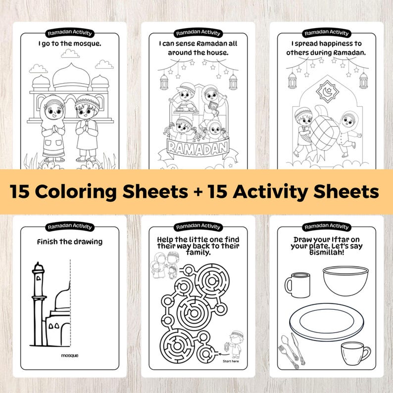 Ramadan Coloring Pages for Kids | Ramadan Activity Sheets | 30 ...