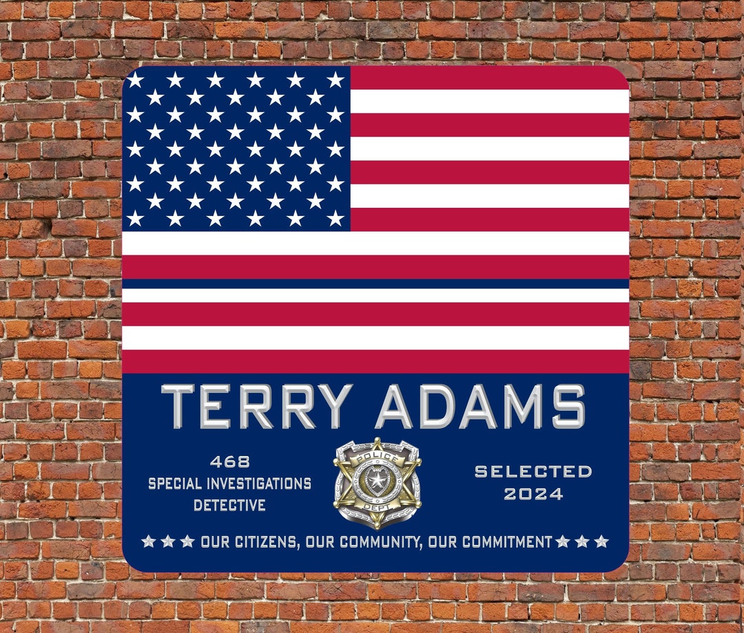 Personalized Police Officer Recognition Sign – American Flag, Law ...