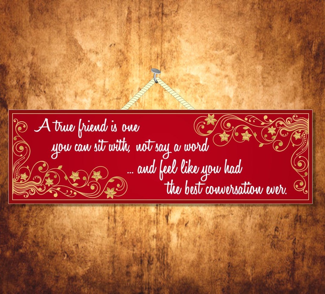 Best Friend Wall Sign With Gold Flowers and Inspirational Quote, Life ...